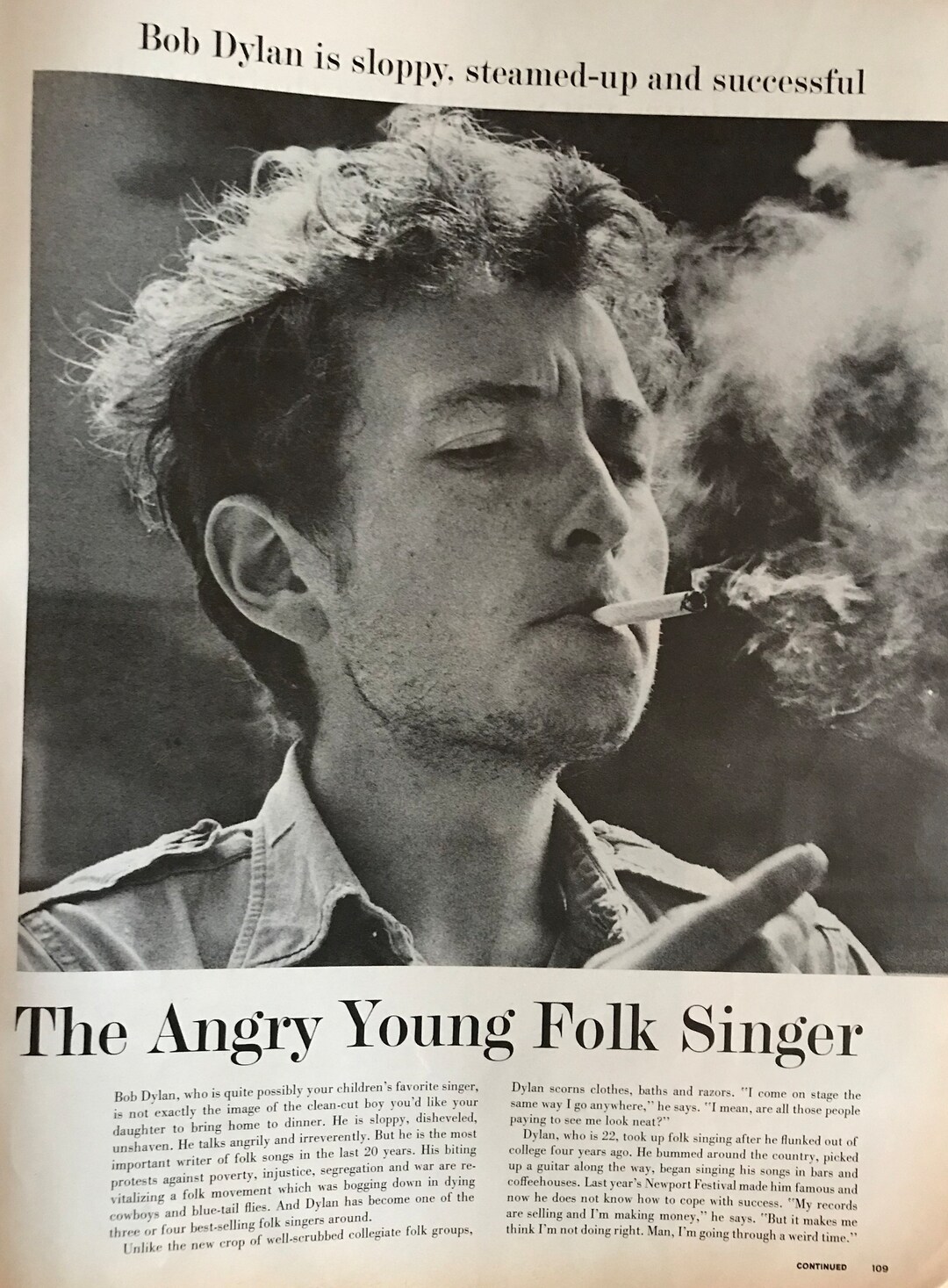 1960’s Bob Dylan Original Vintage Life Magazine Feature - Etsy
