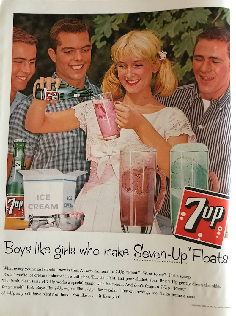 1960s 7up Original Vintage Life Magazine Advertisement - Etsy