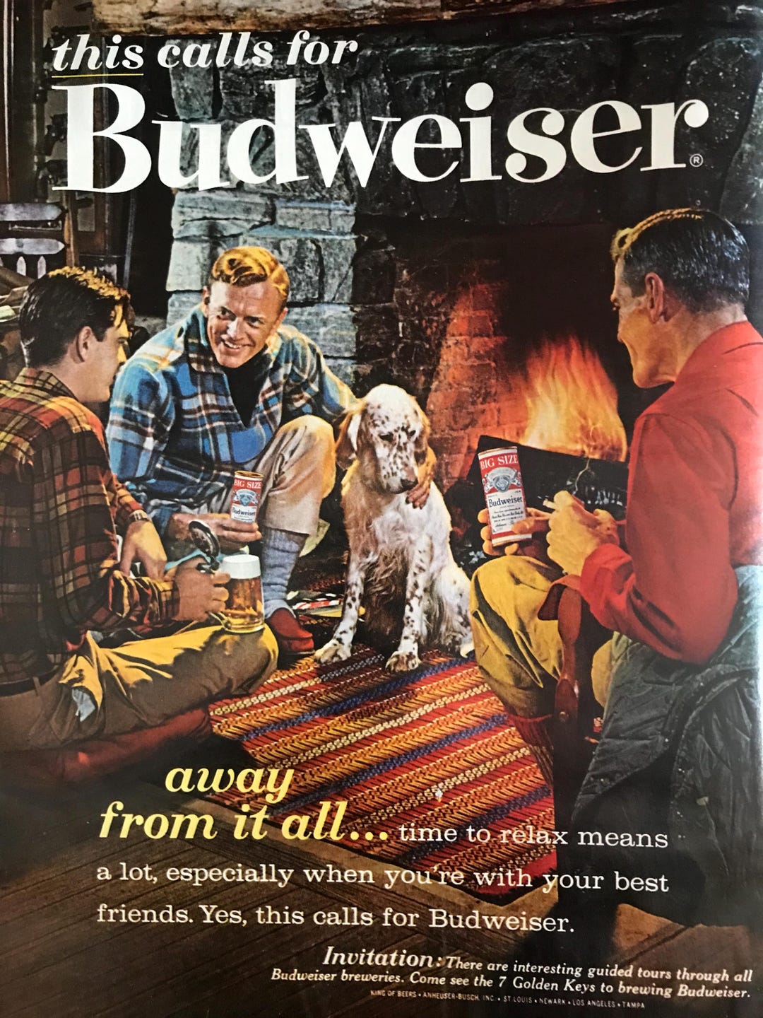 1960’s Budweiser Original Vintage Life Magazine Advertisement - Etsy