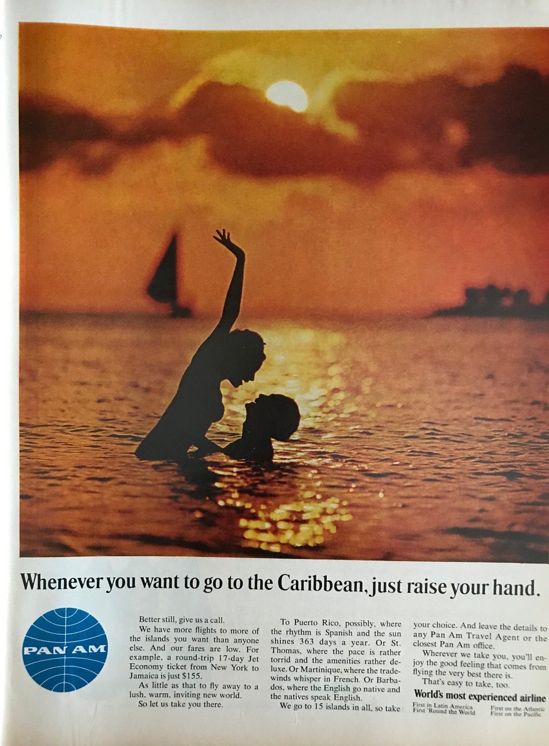 1960’s Pan Am Original Vintage Life Magazine Advertisement - Etsy