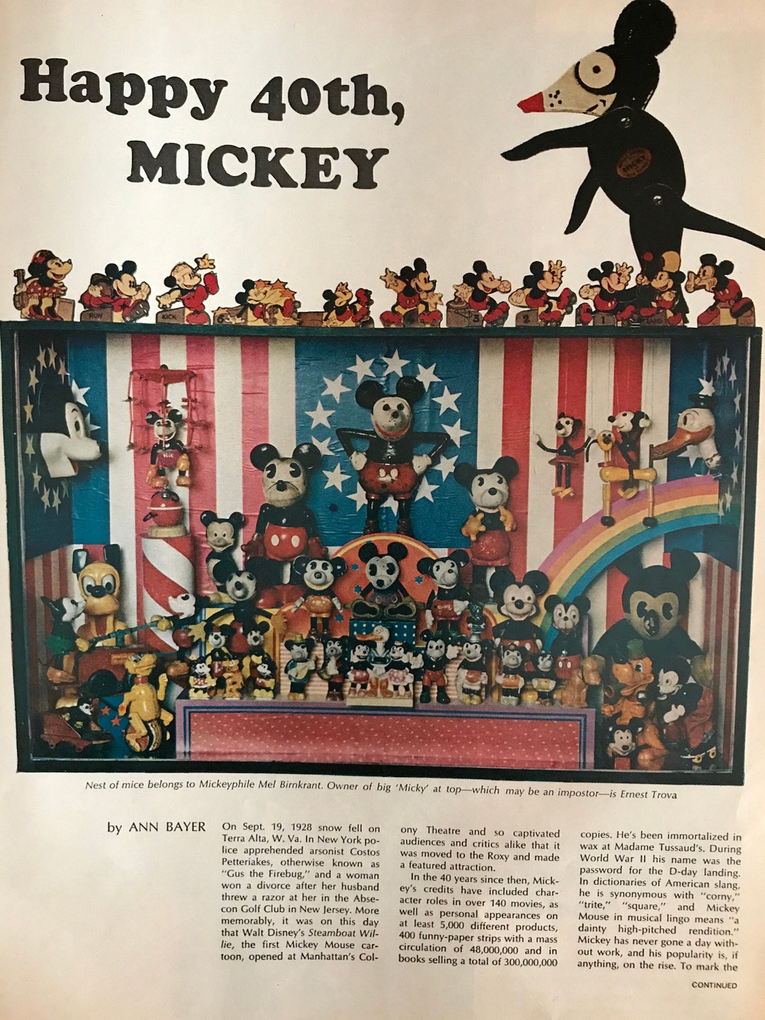 1960s Mickey Mouse Original Vintage Life Magazine Feature/photo - Etsy