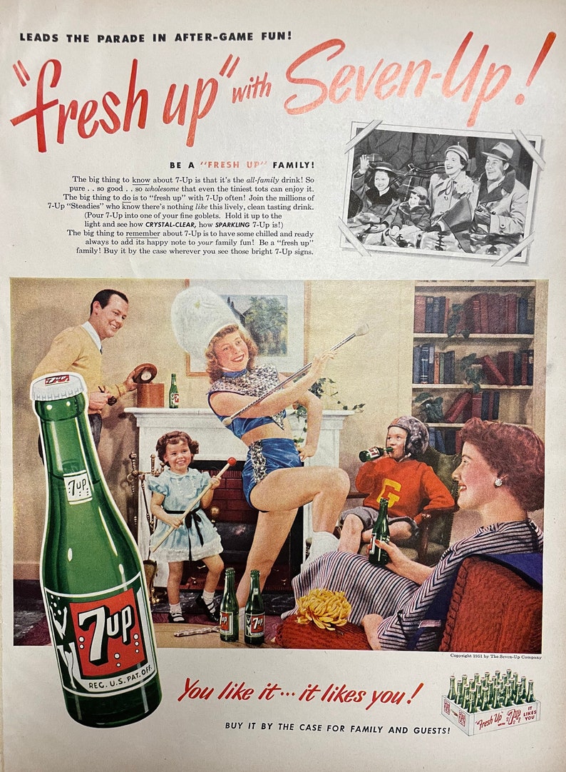 1950’s 7up Original Vintage Life Magazine Advertisement - Etsy