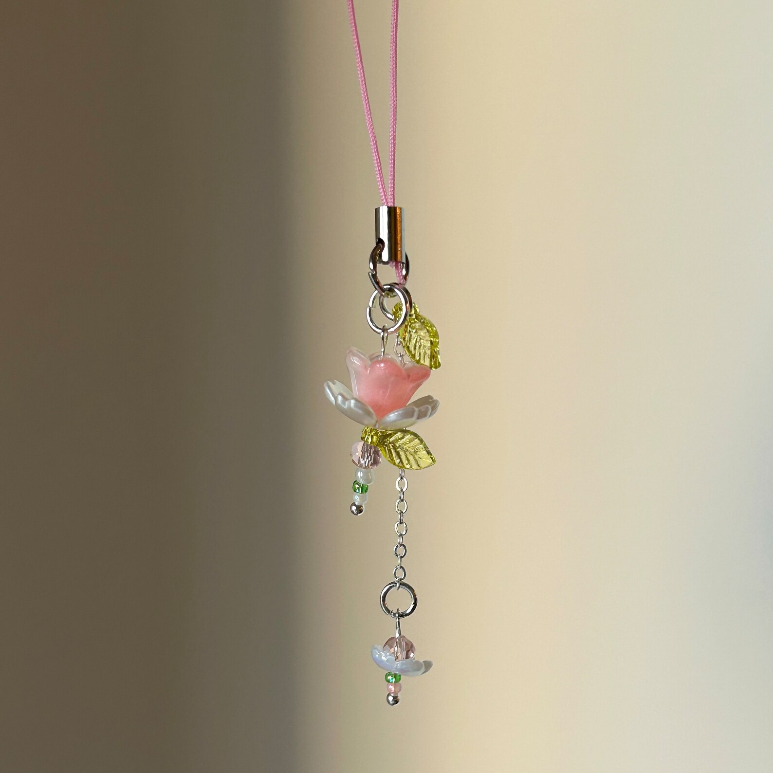 Pink Flower Phone Charm Beaded Lotus Flower Phone Strap - Etsy UK