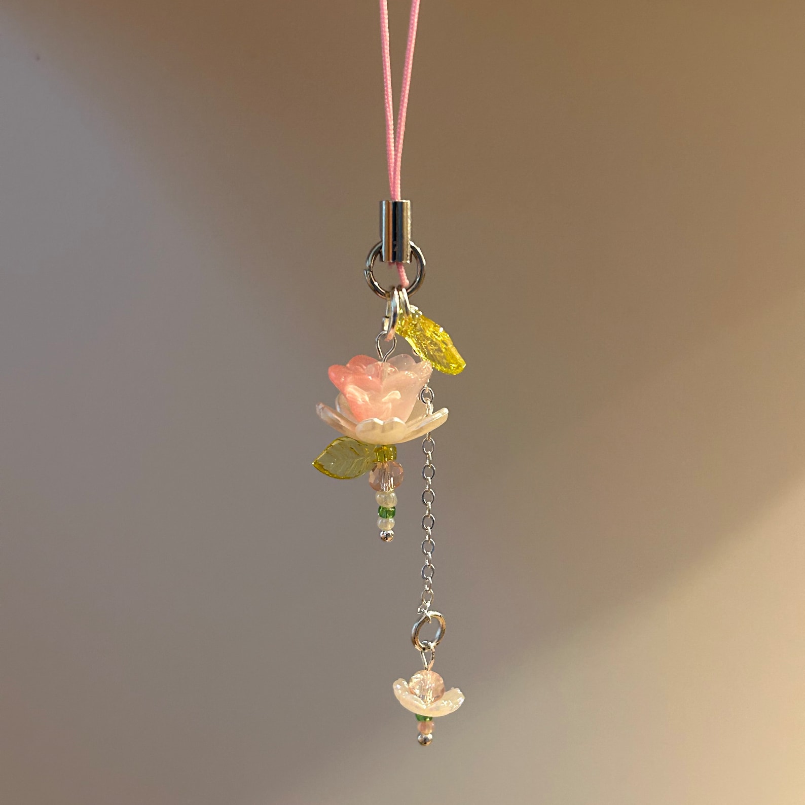 Pink Flower Phone Charm Beaded Lotus Flower Phone Strap - Etsy UK