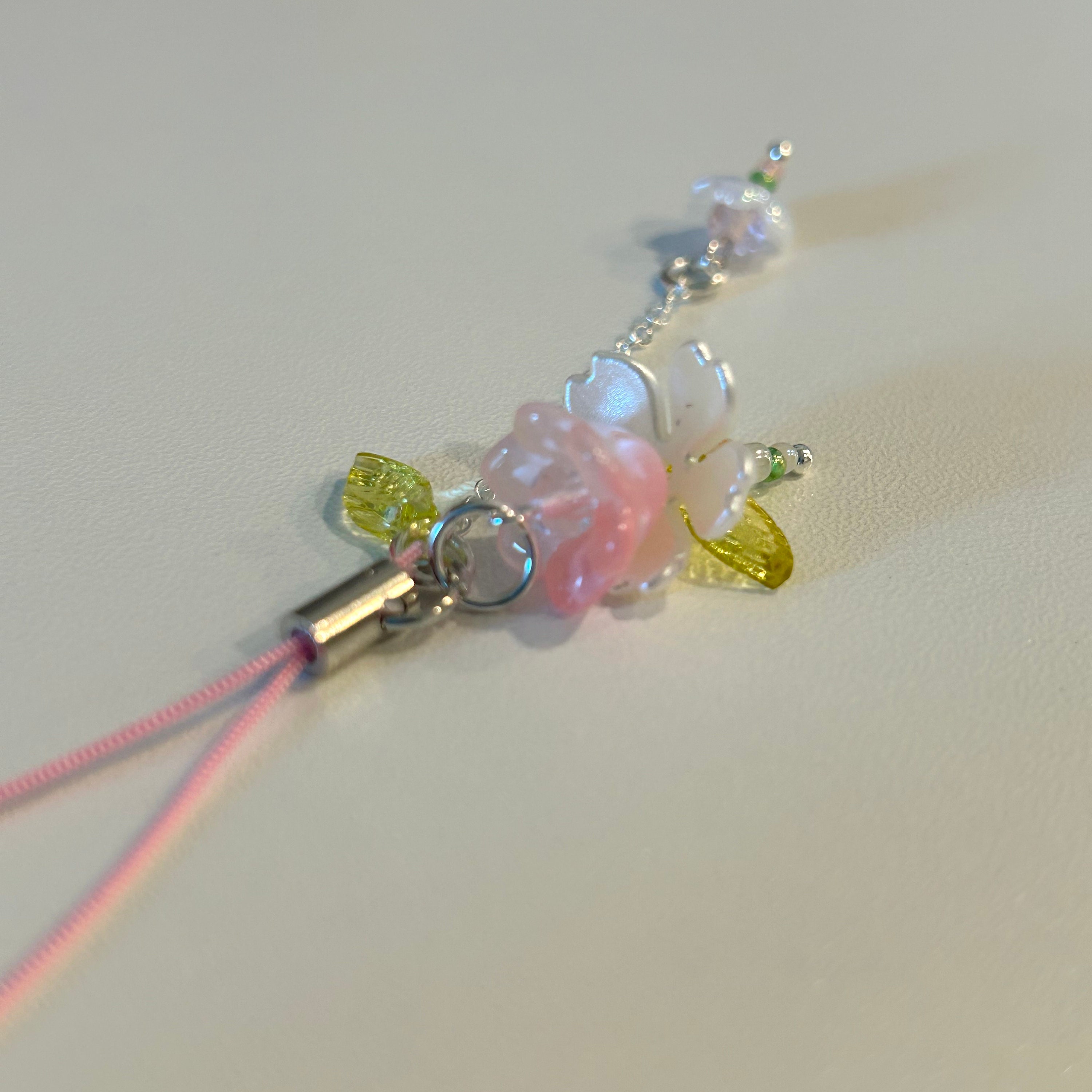 Pink Flower Phone Charm Beaded Lotus Flower Phone Strap - Etsy UK