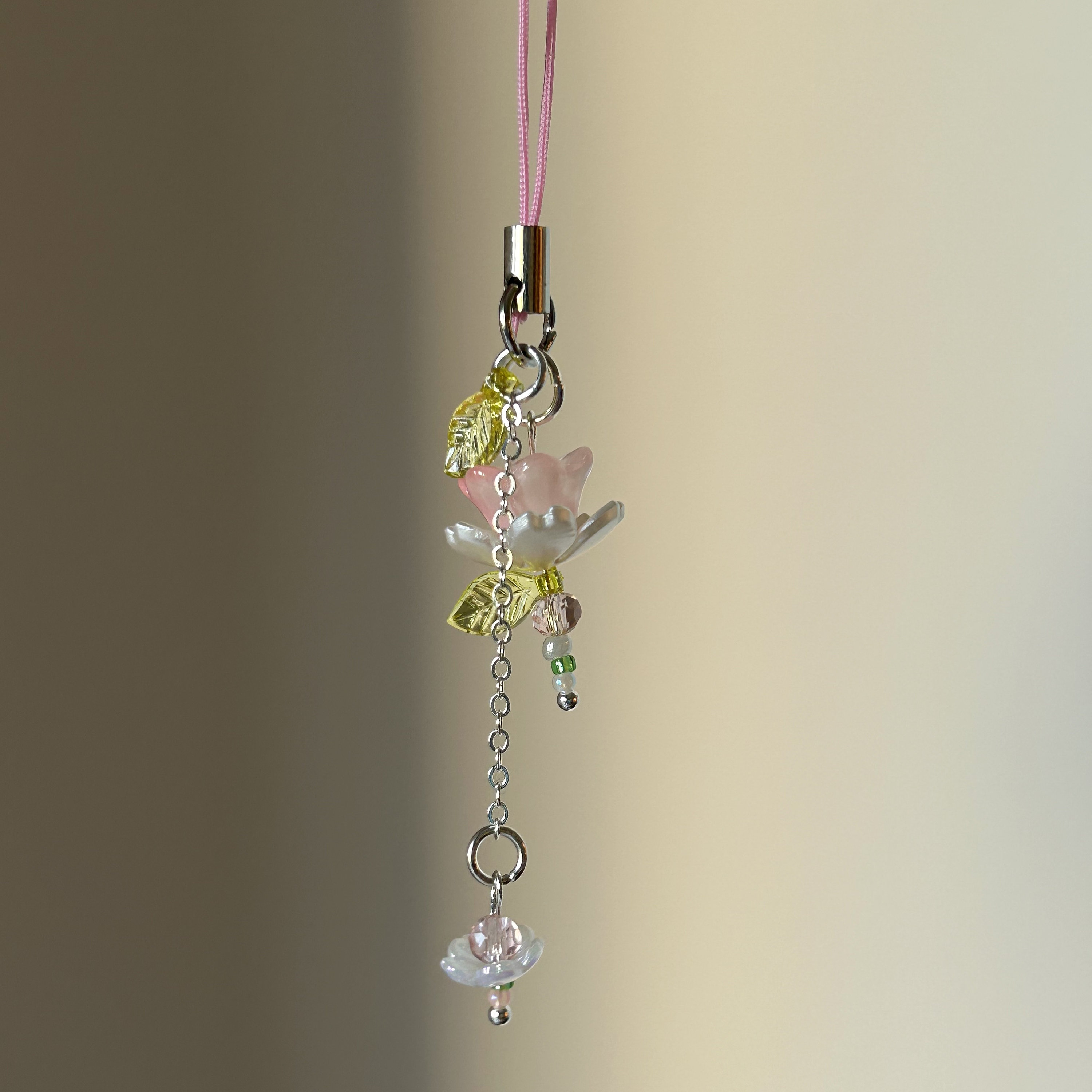 Pink Flower Phone Charm Beaded Lotus Flower Phone Strap - Etsy UK