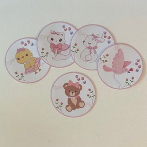 SET OF 3 Coquette Bunny Sticker Cute Pink Sticker Bow Ribbon Sticker ...