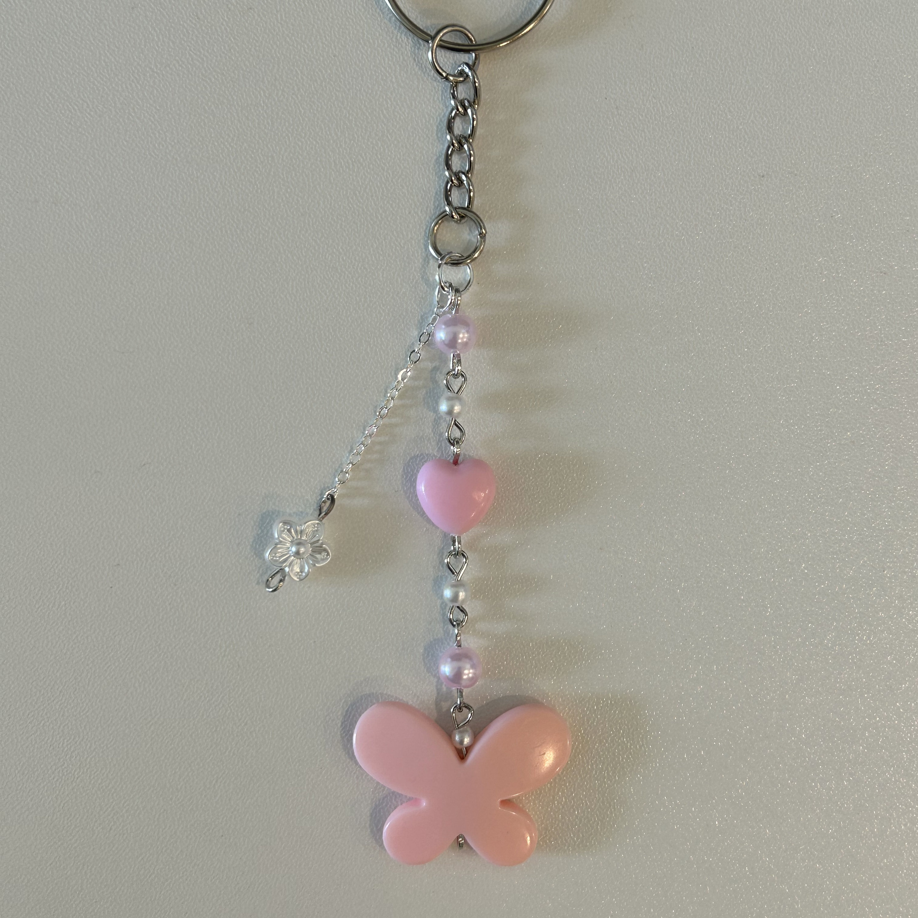 Pink Butterfly Beaded Keychain Handmade Beaded Keychain Fairy - Etsy