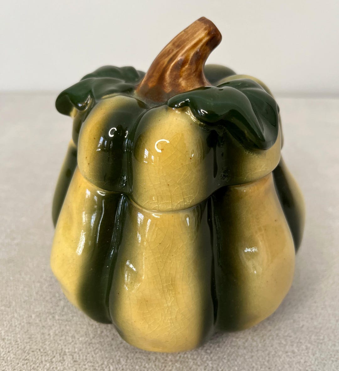 Vintage Ceramic Squash Gourd Dish With Lid, 6" Excellent Condition - Etsy