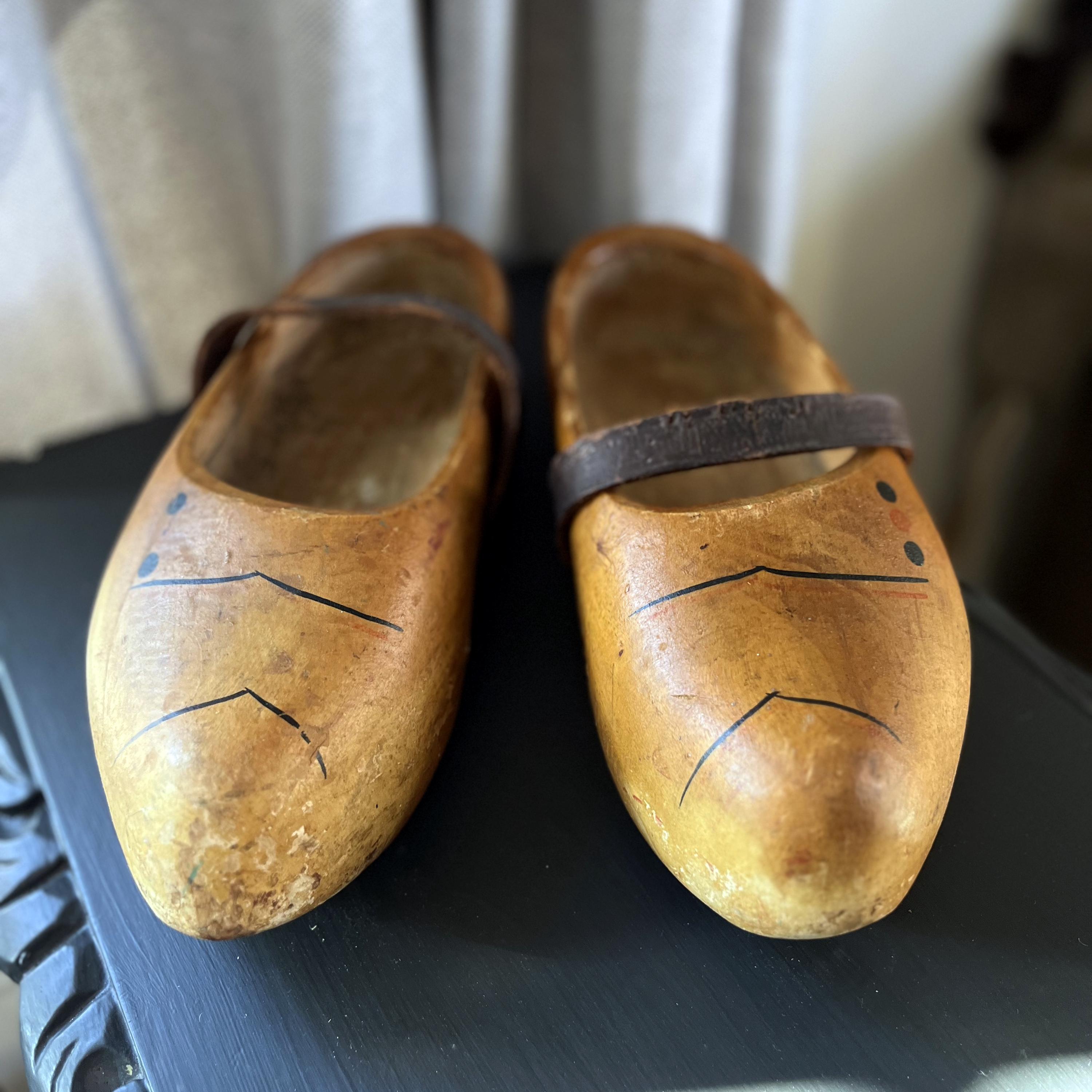 Genuine Dutch Wooden Shoes, Clogs, With Leather Straps, Netherlands ...