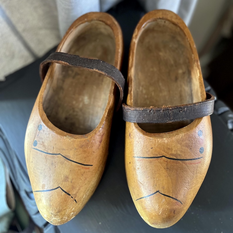 Genuine Dutch Wooden Shoes, Clogs, With Leather Straps, Netherlands ...