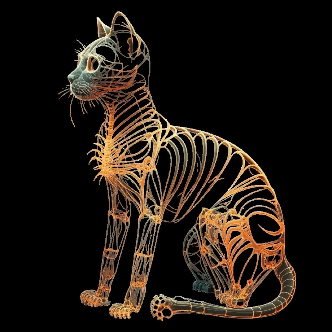 Halloween Cat Skeleton Digital File, Halloween Art, Halloween Design ...