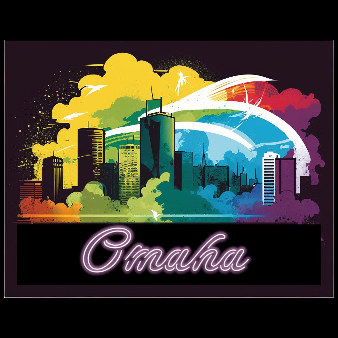Omaha Nebraska Skyline Digital Art, Omaha Skyline, Omaha, Omaha Digital Print, Downtown Omaha ...