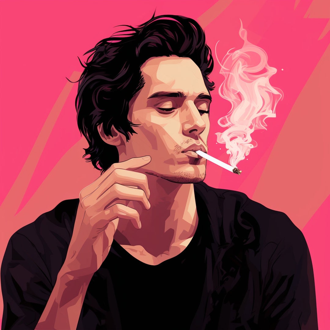 Smoking Man Digital File, Digital Art, Masculine Art, Smoking Art ...