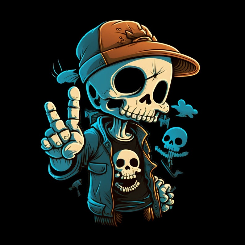 Halloween Cool Skeleton Digital File,halloween Art, Halloween Design ...