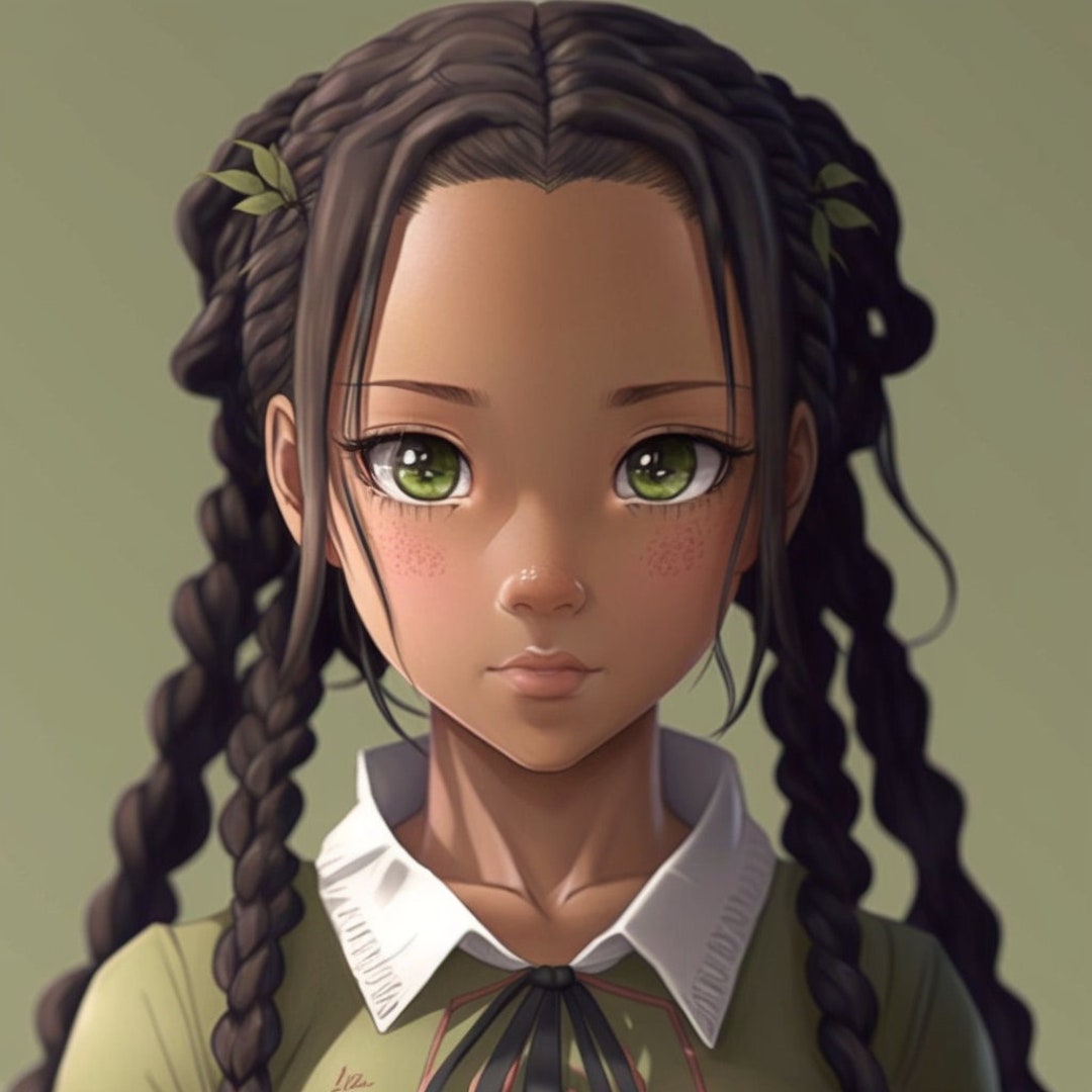 Mixed Race Anime Girl Digital File Anime Girl Design Anime Art Anime Feminine Design