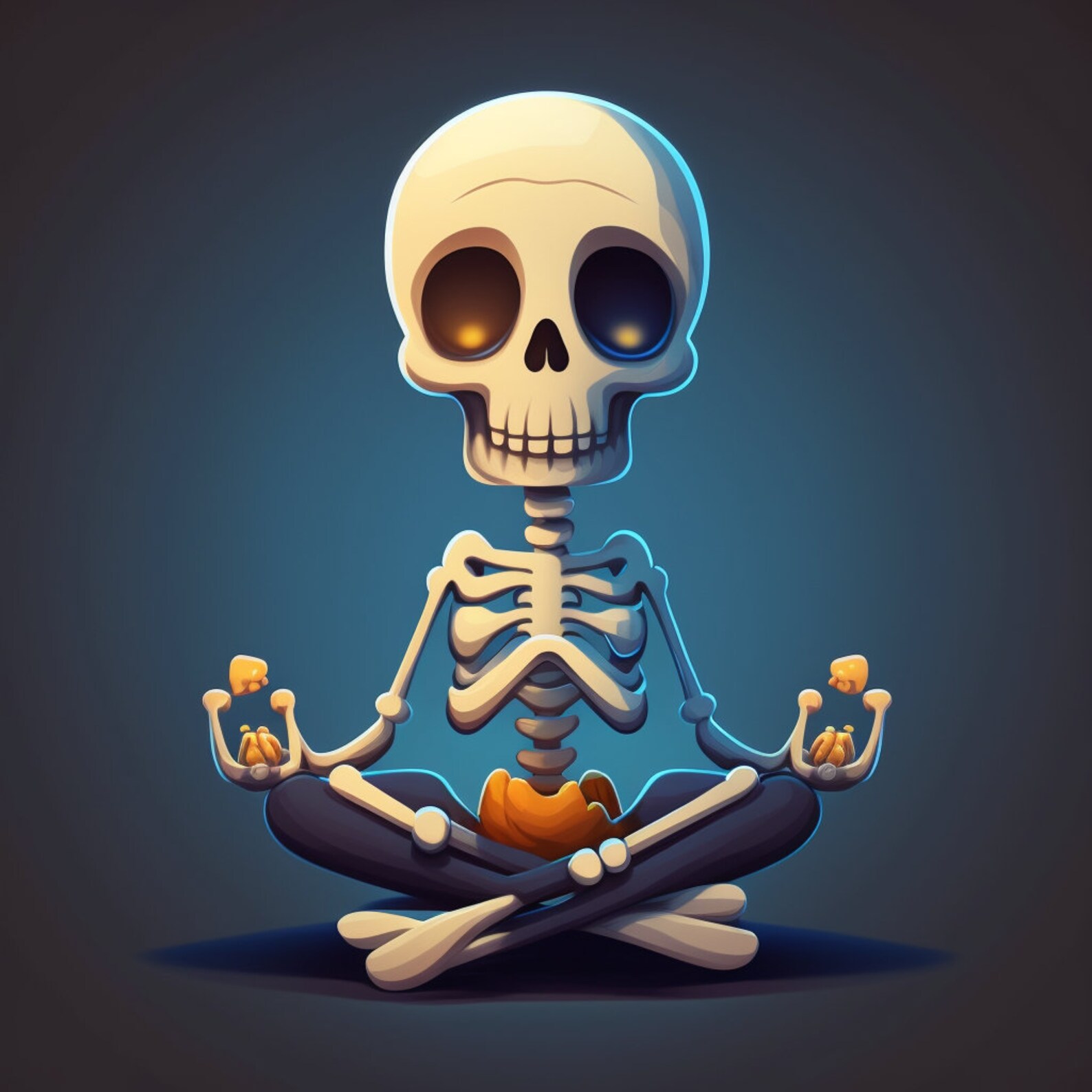 Halloween Meditation Skeleton Digital File, Halloween Design, Halloween ...