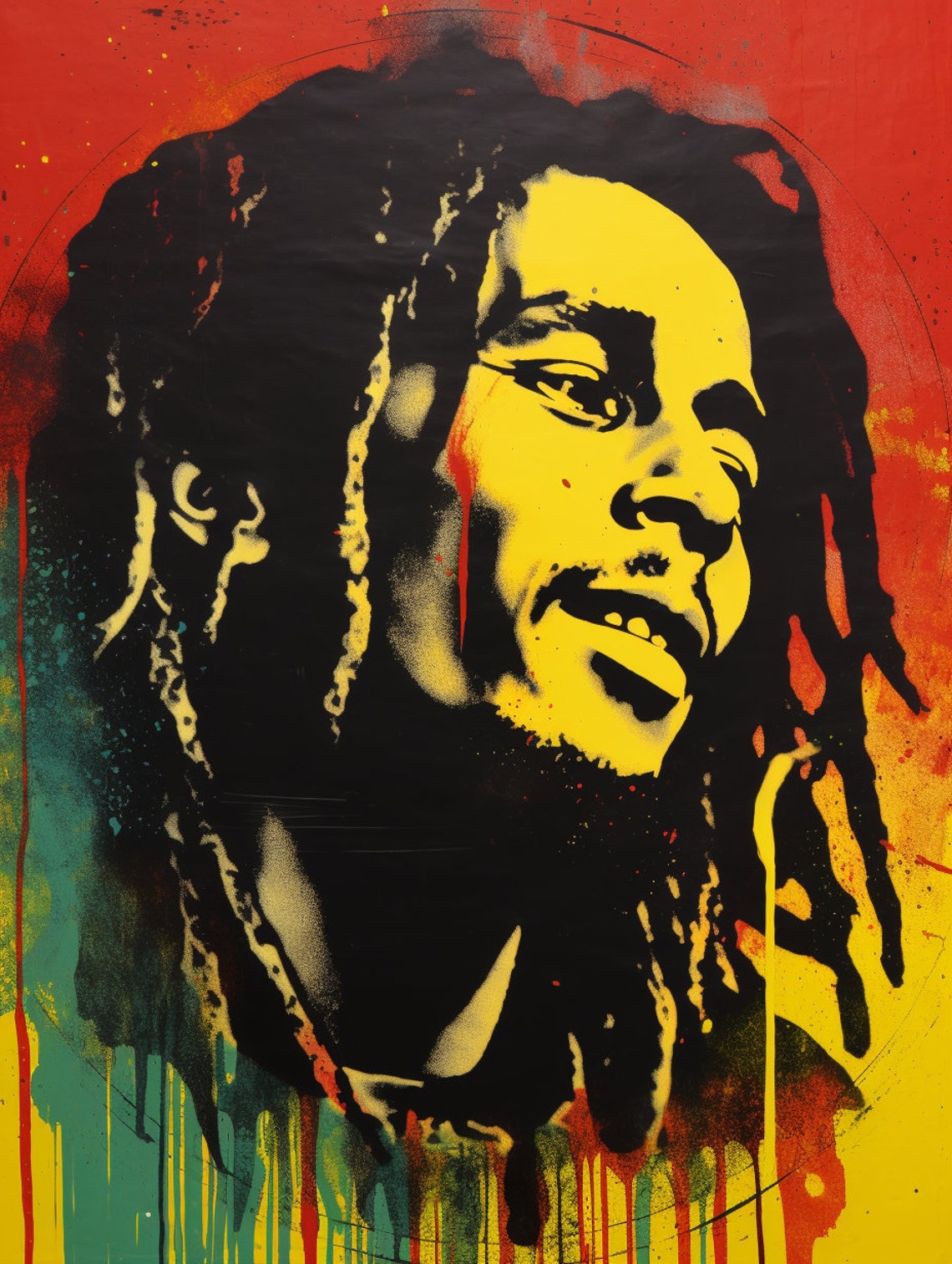Bob Marley Art Digital File, Bob Marley Design, Bob Marley Fan, Bob ...