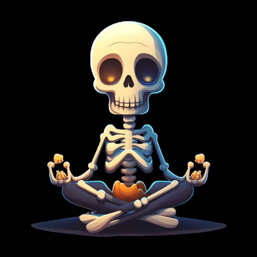 Halloween Meditation Skeleton Digital File, Halloween Design, Halloween ...