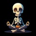 Halloween Meditation Skeleton Digital File, Halloween Design, Halloween ...