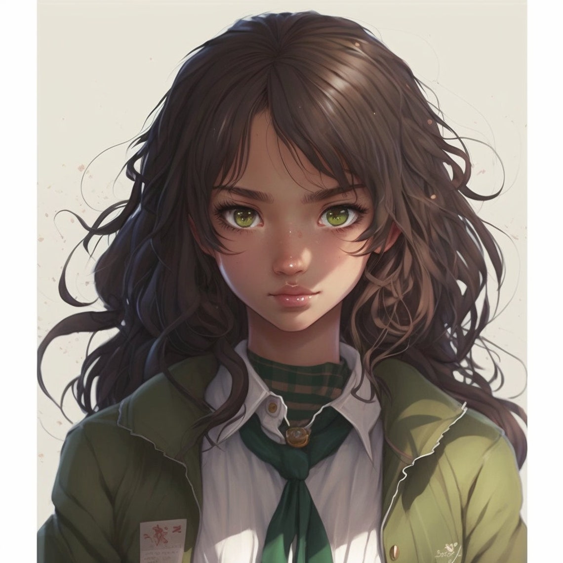 Mixed Race Anime Girl Digital File, Anime Girl Design, Anime Art, Anime ...