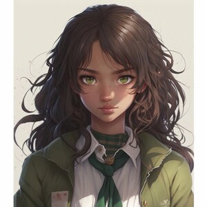 Mixed Race Anime Girl Digital File, Anime Girl Design, Anime Art, Anime ...