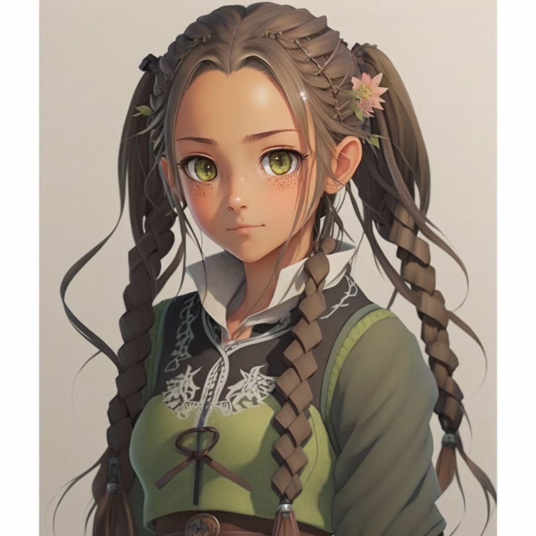 Mixed Race Anime Girl Digital File, Anime Girl Design, Anime Art, Anime ...