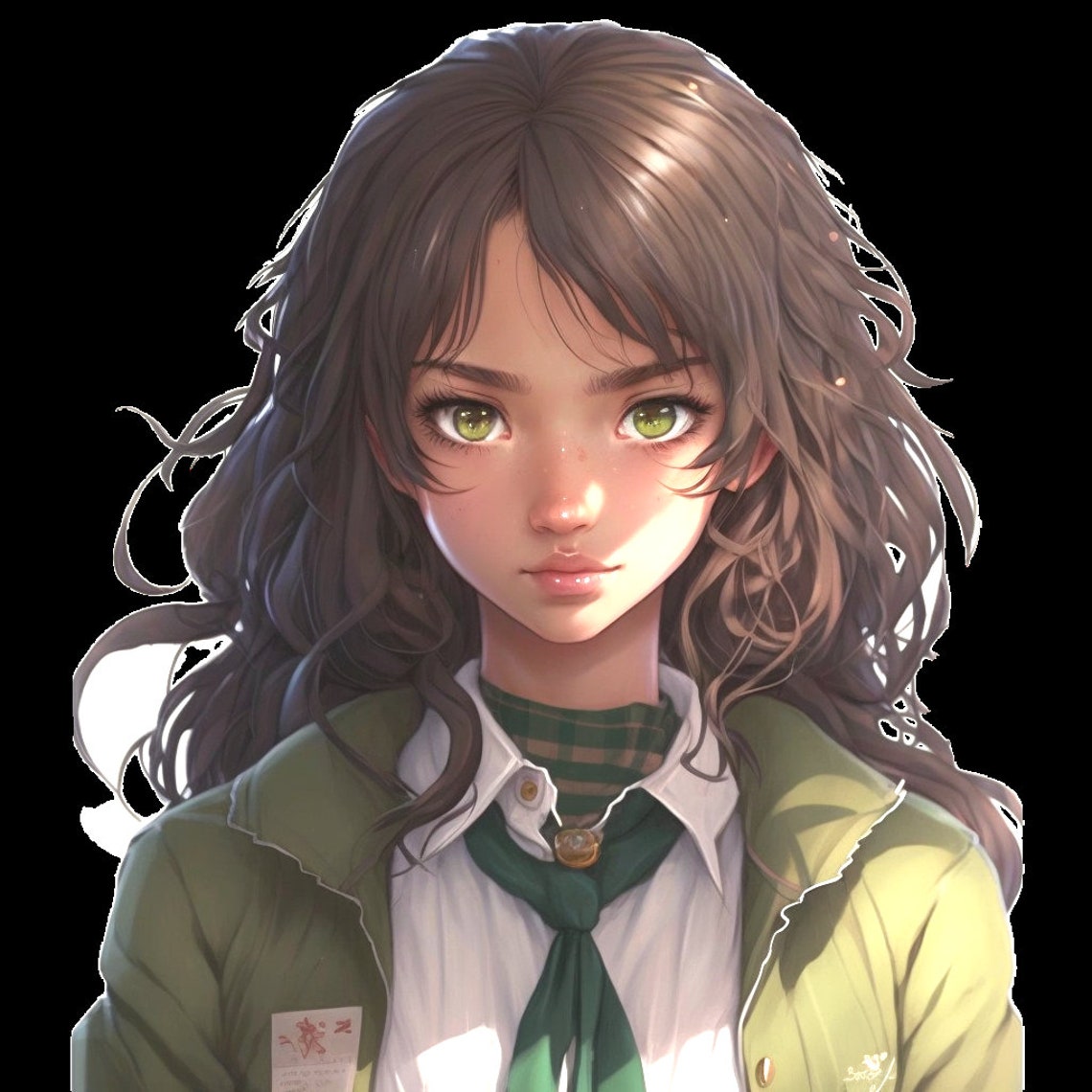 Mixed Race Anime Girl Digital File, Anime Girl Design, Anime Art, Anime ...