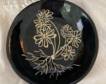 Bowl With Sgraffito Flowers - Etsy