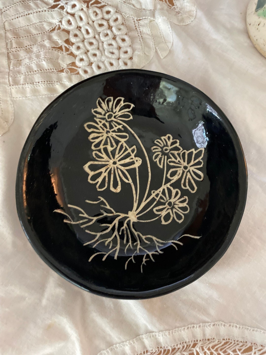 Bowl With Sgraffito Flower - Etsy