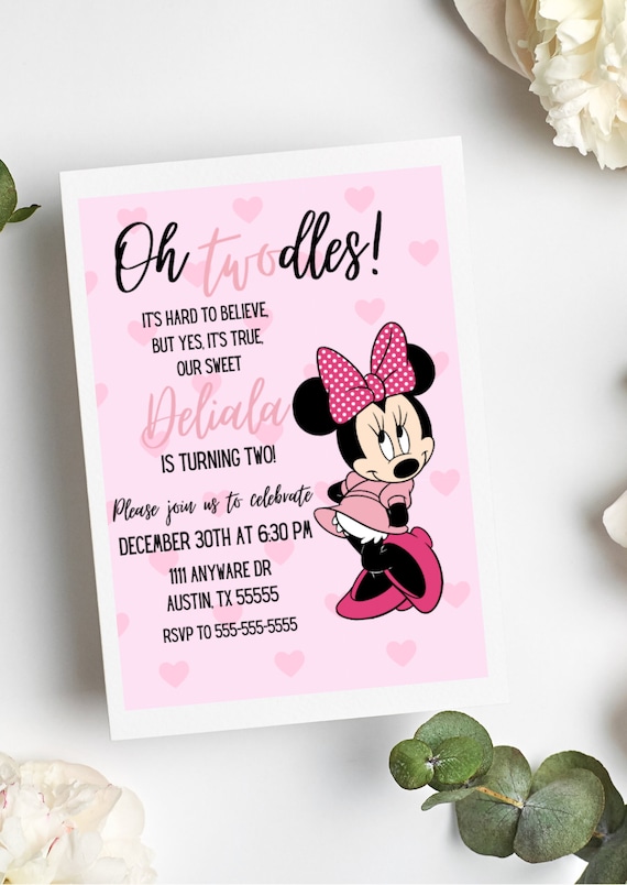 Minnie Mouse 2nd Birthday Wording For Invitation Minnie Mouse