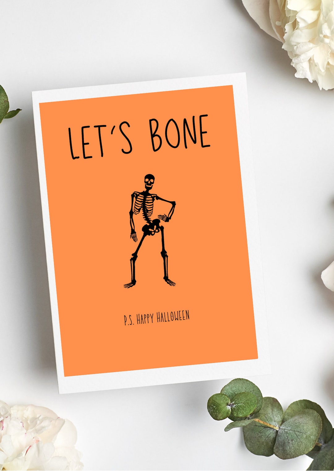 Let's Bone, Halloween Greeting Card, Custom Halloween Greeting Card ...