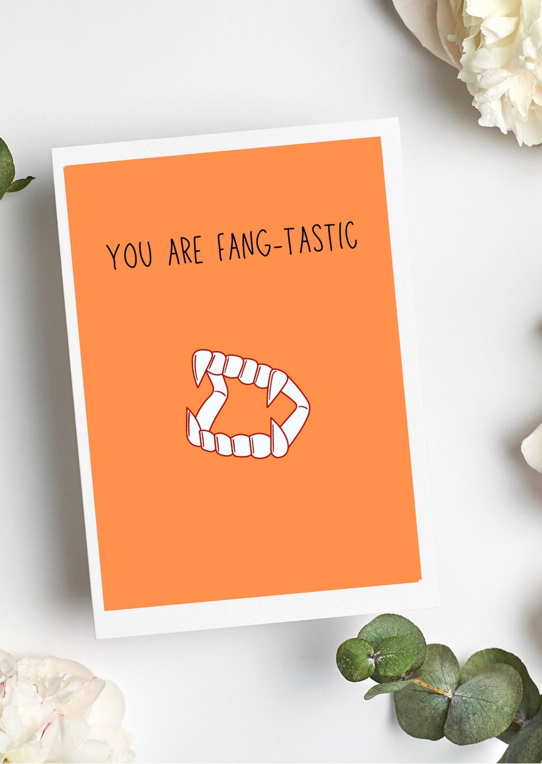 You Are Fang-tastic, Halloween Greeting Card, Custom Halloween Greeting ...