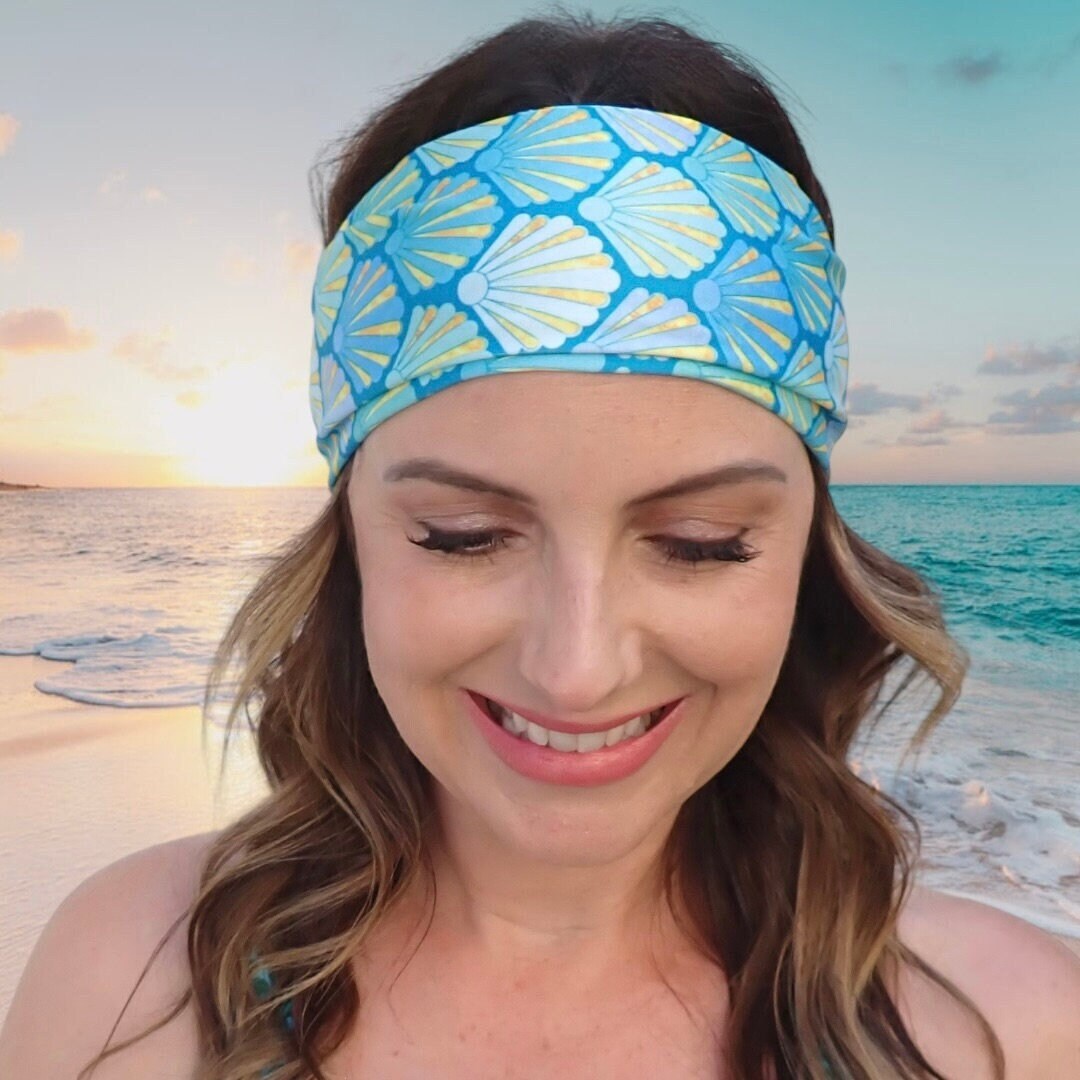 Dive Headband Teal Seashells - Etsy UK