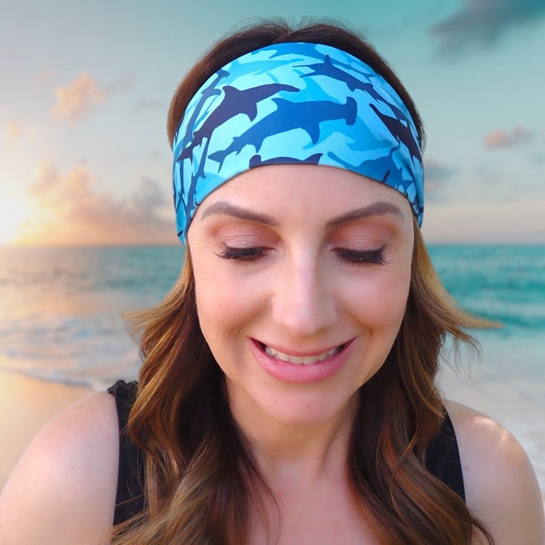 Dive Headband Hammerhead Sharks Nonslip Headband Stretchy Beach ...