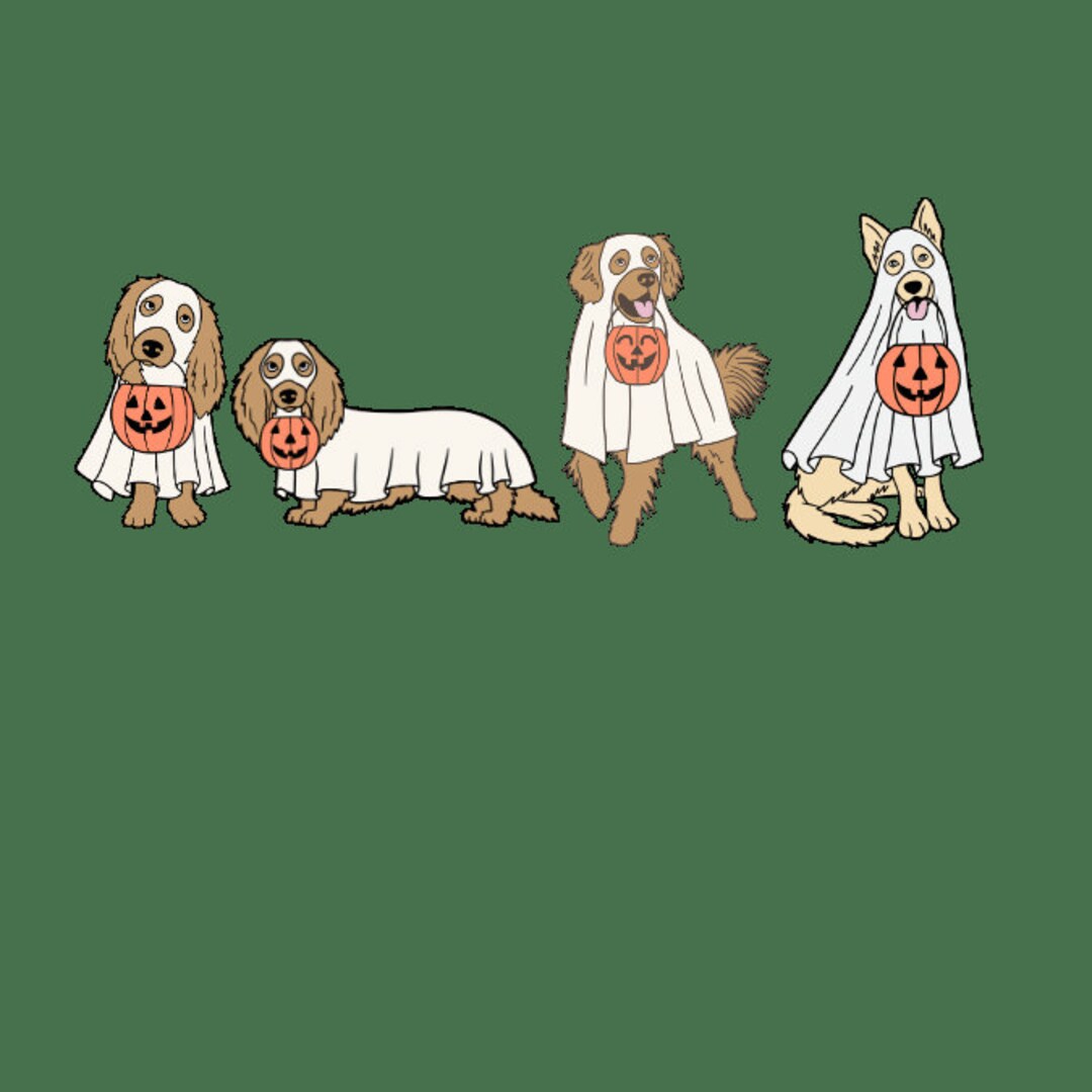 Ghost Dogs Halloween Png Halloween Embroidered Ghost Dogs - Etsy
