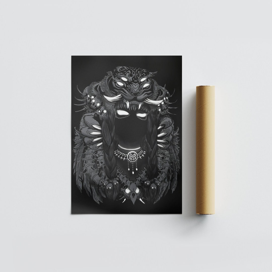 Gothic Tiger Poster, Wall Art, Decor Wall Collage, Gifts, Poster, Gift ...
