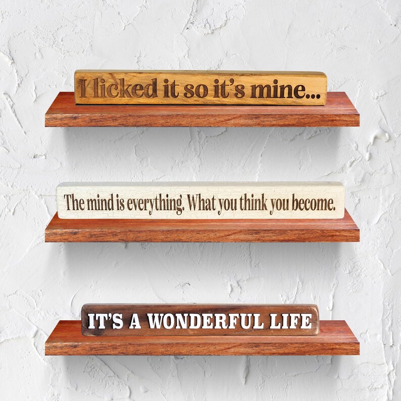 Inspirational Reclaimed Barn Wood Shelf Sitter: Laser Engraved Quote - Etsy