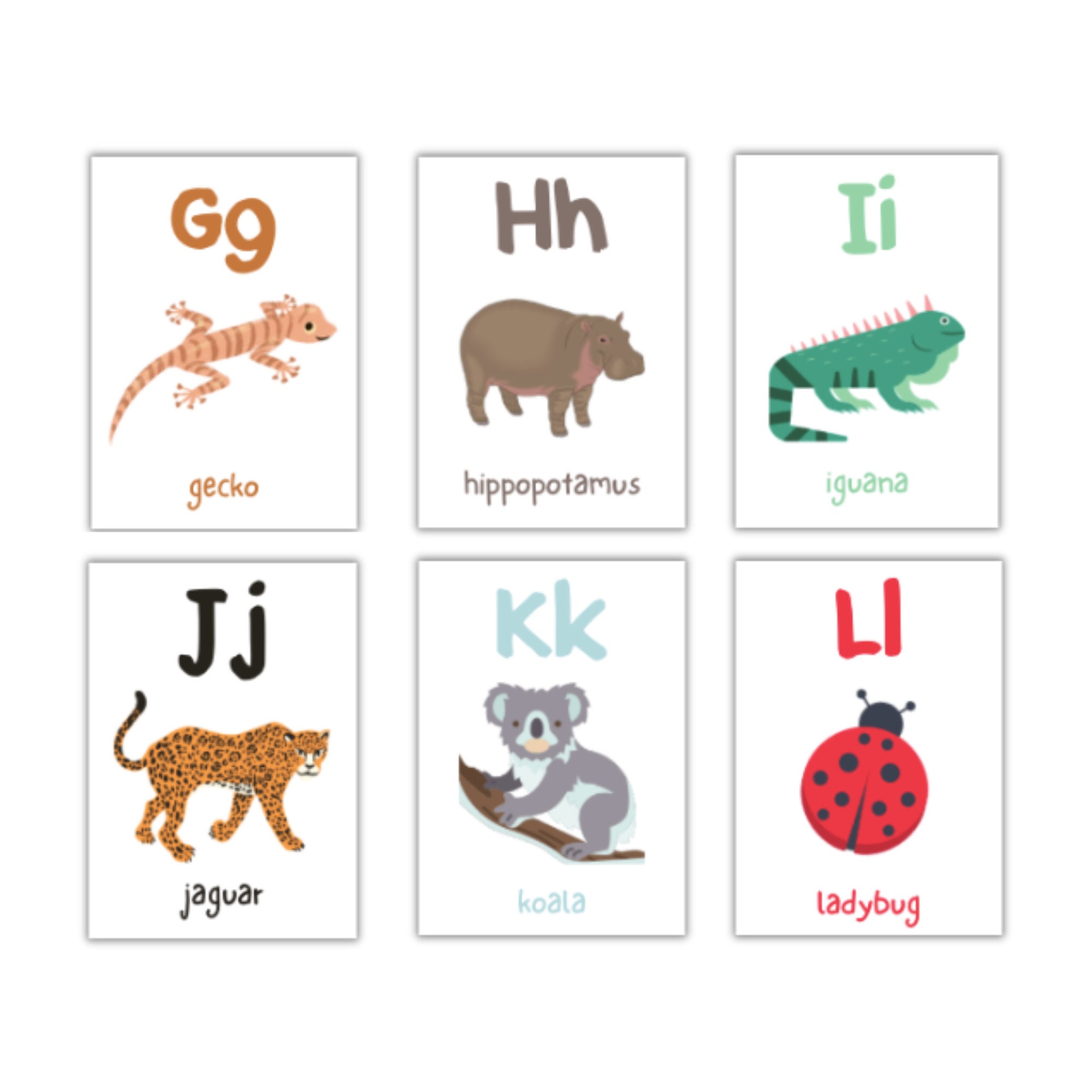 Printable Animal Alphabet Flashcards, Digital Download Flashcards ...
