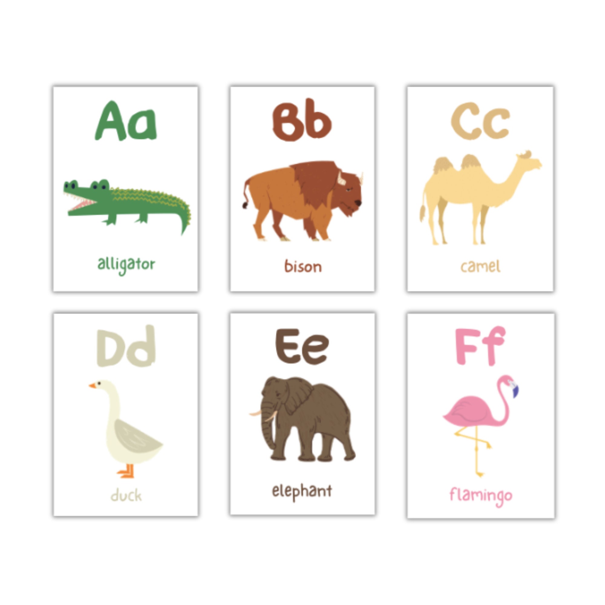 Printable Animal Alphabet Flashcards, Digital Download Flashcards ...