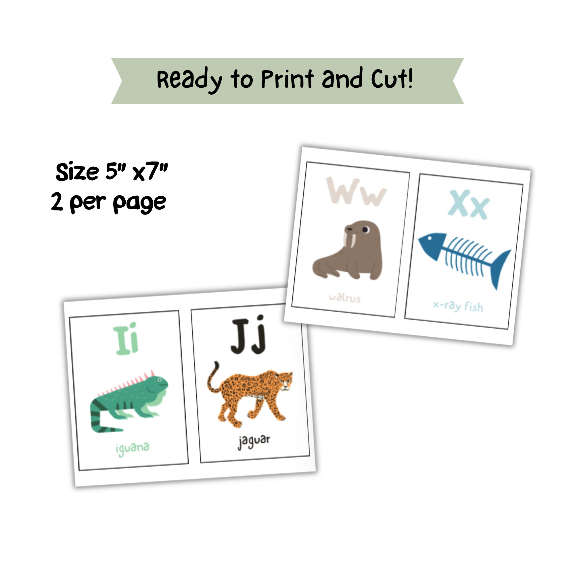 Printable Animal Alphabet Flashcards, Digital Download Flashcards ...