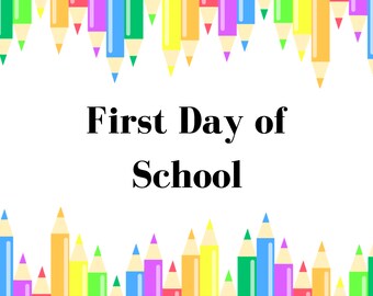 Girl First Day of PRE K and Last Day of Pre K Chalkboard Sign Set ...