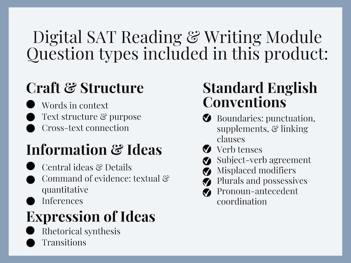 Digital SAT Reading and Writing Module - Conventions of Standard ...