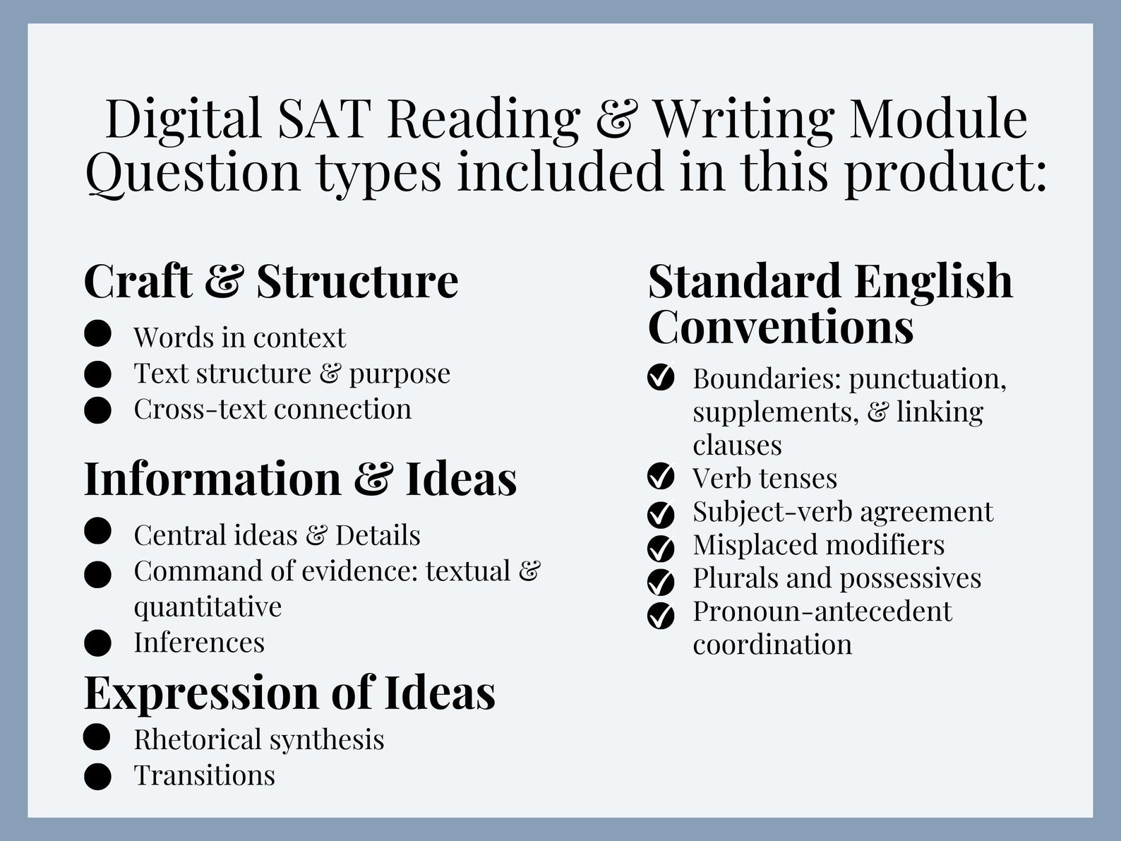 Digital SAT Reading and Writing Module - Conventions of Standard ...