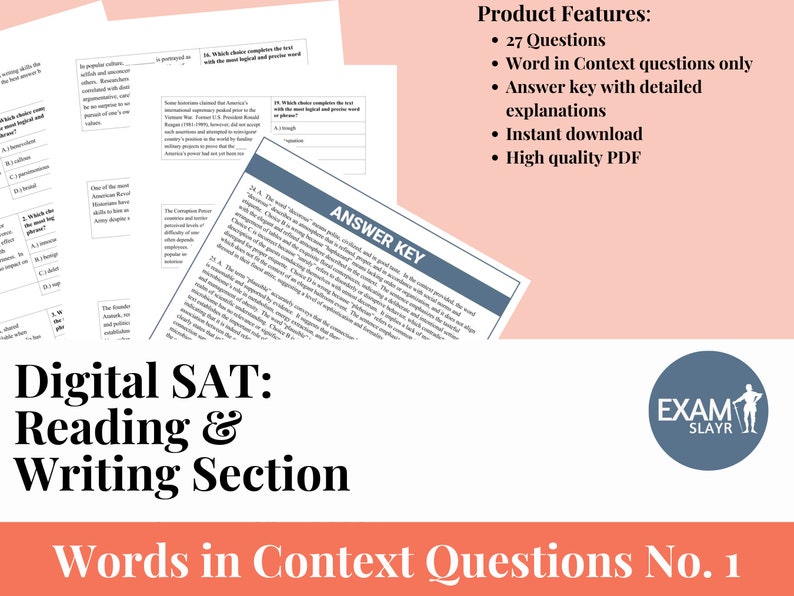 Digital SAT Reading and Writing Module 27 Authentic Digital - Etsy