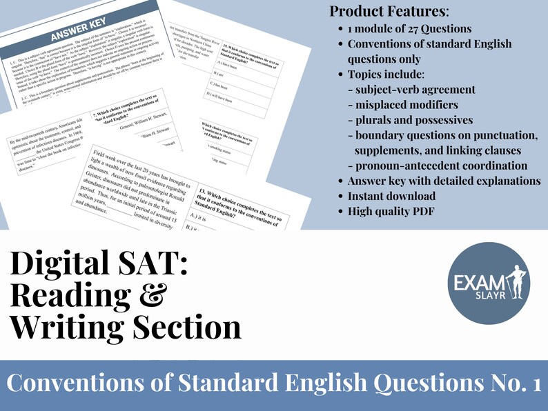 Digital SAT Reading and Writing Module Conventions of - Etsy
