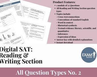 Digital SAT Reading and Writing Module Conventions of - Etsy