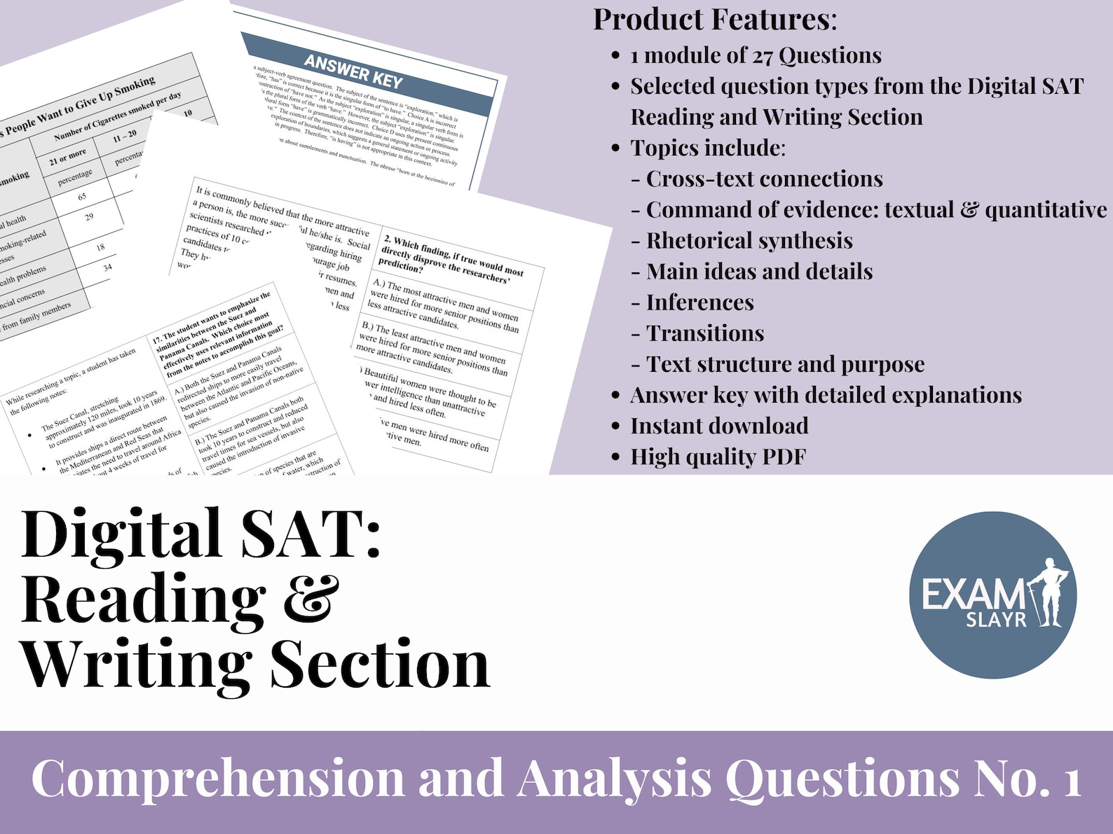 Digital SAT Reading and Writing Module 27 Authentic - Etsy
