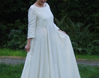 Bridal Linen Dress, Linen White Dress, Linen Wedding Dress, Simple ...