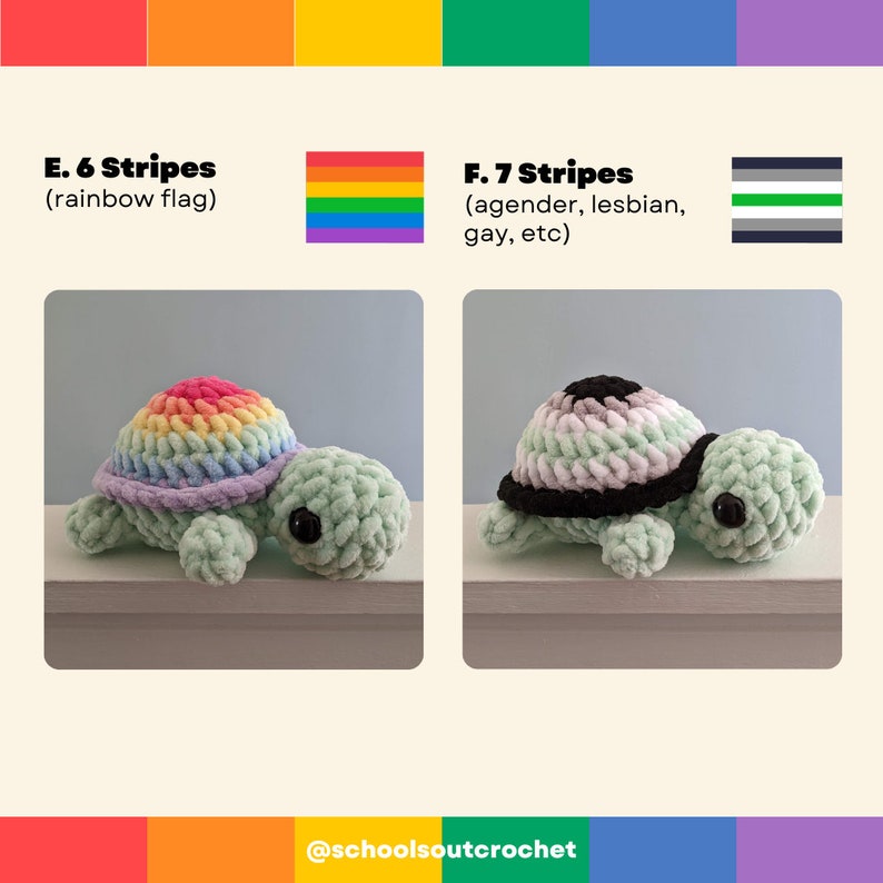 PDF Crochet PATTERN: Pride Turtles (no-sew) - Etsy